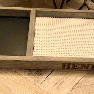 Building Block Tray W/side Tray and Chalk Board-handcrafted Wooden 16 X ...