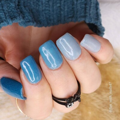 Waves Dip Powder Blue to Light Blue Thermal Dip Powder Dip - Etsy