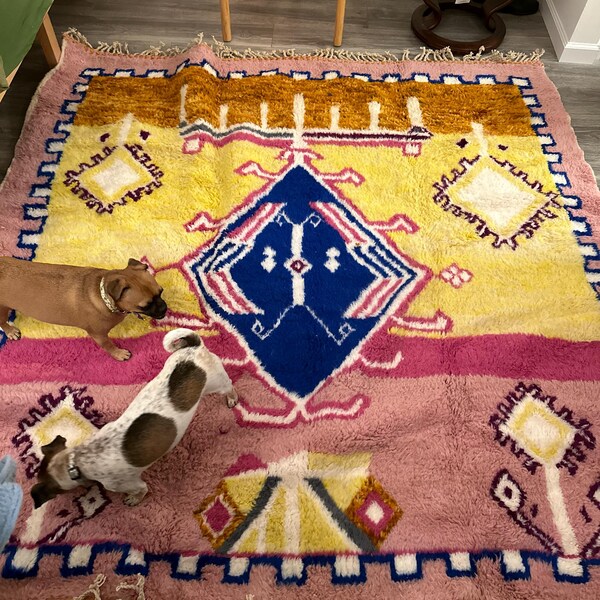 Diaphanous Blue and White Moroccan Handmade Rug , Area Rug , Beni ...