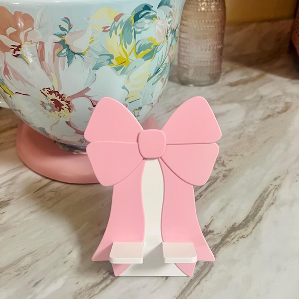 Coquette Bow Phone Stand: 3D Printed Desk Accessory for Kindle, iPhone ...
