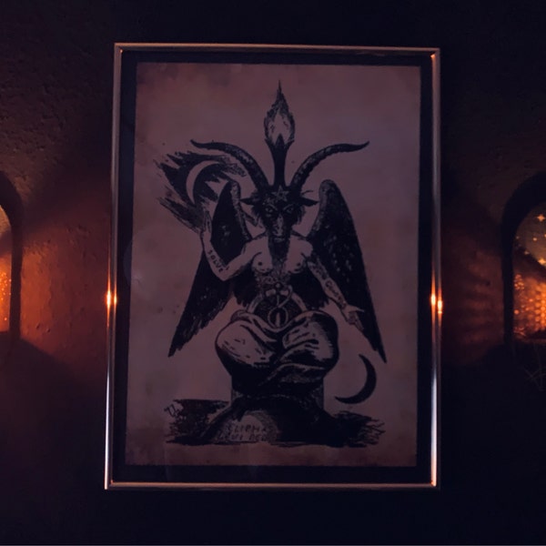 Baphomet Print, Satanic Goat Poster, Eliphas Levi, Witchcraft, Occult ...