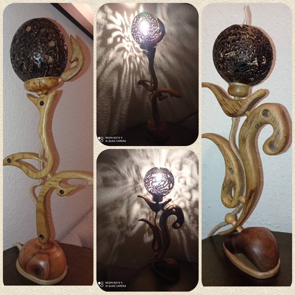 THE LOG: Sculpture Lamp of Organic Shape. Unique Reading Light / Rustic ...