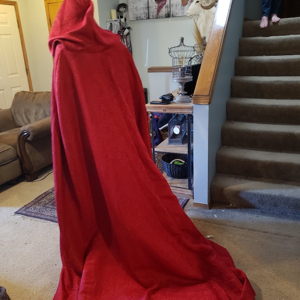 Hooded Red Cloak Cape With Ruffles at the Edge - Etsy