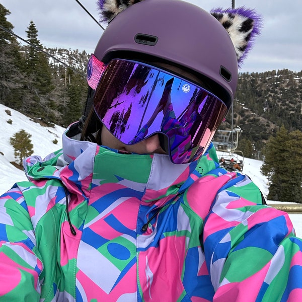 Cat Ears Candy Pink Faux Fur That Sticks on (your Helmet!)ski Bike ...