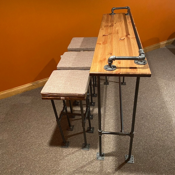 Industrial Pipe Bar Stools, Bar Stools, Counter-height Stools, Pub ...