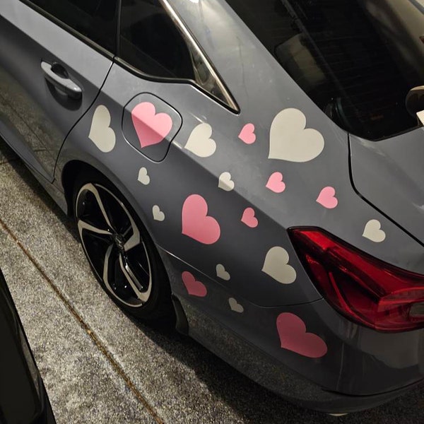Reflective Hearts Livery Custom Car Side Sticker Wrap | Oil Slick ...