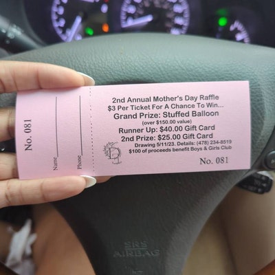 Custom Printed Raffle Tickets for Your Fundraiser Your Choice of Card ...