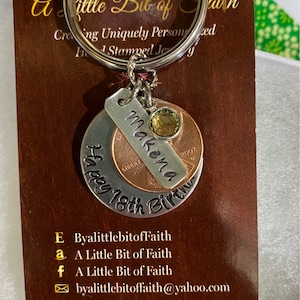 50th Birthday Penny Celebration Key Chain - Etsy