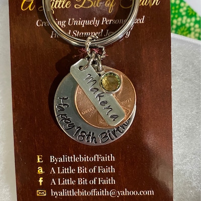 50th Birthday Penny Celebration Key Chain - Etsy