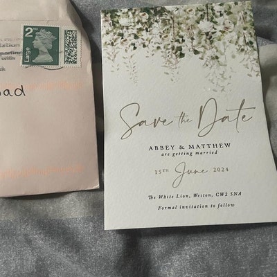 Whimsical Windsor A6 Save the Date Cards, Foliage Wedding Save the ...