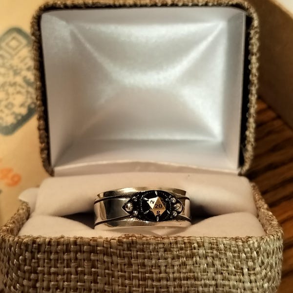 D20 Mens Band Mixed Metals Sterling and 14k Options the Original D&D ...