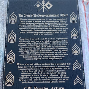 NCO Backbone of the Army Plaque Induction, Promotion, Soldier, Army ...