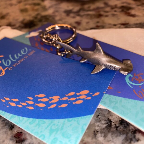 Pewter Hammerhead Shark Keychain: Ocean Lover Gift - Etsy
