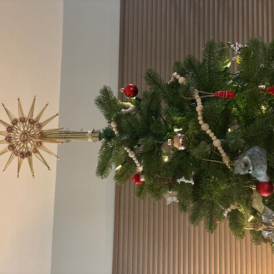Tree Topper for Christmas.straw Stars.scandinavian Ornament.festive ...