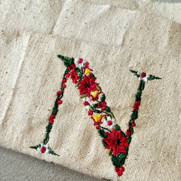 Floral Font Embroidery, A-Z Full Flower Alphabet Machine Embroidery ...