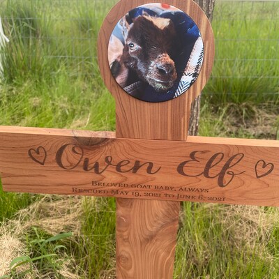 Pet Memorial Cross With Photo Option Personalized Wood Cross for Dogs ...