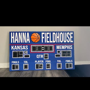 Basketball Scoreboard Various Sizes Hanging Wood Artwork Sports-themed ...