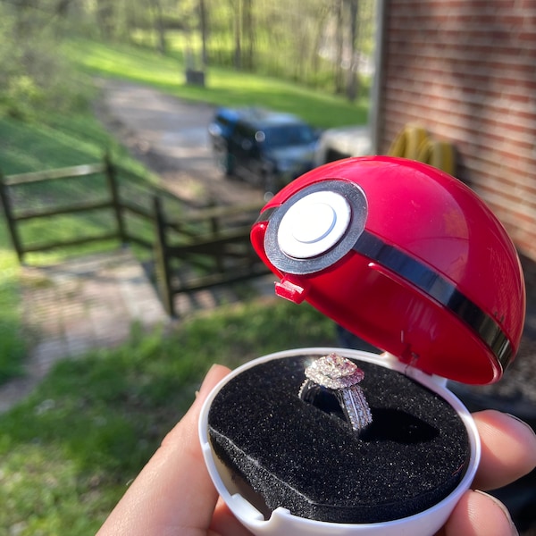 Large Pokemon Pokeball Ring Box - Etsy