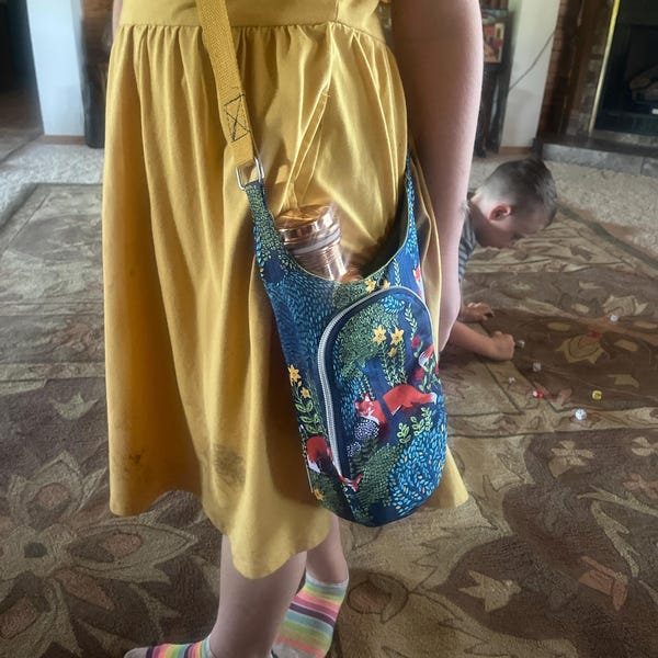 Water Bottle Sling Bag With Wallet Pocket--fox and Flora - Etsy