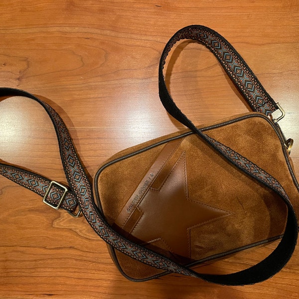 Slim Retro Purse Strap, Geometric Pattern, Replacement Crossbody Strap ...