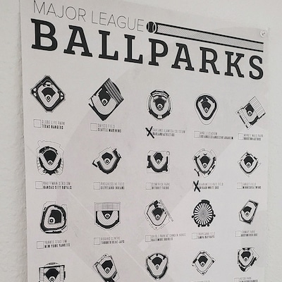 MLB Ballpark Checklist Poster Major League Baseball - Etsy