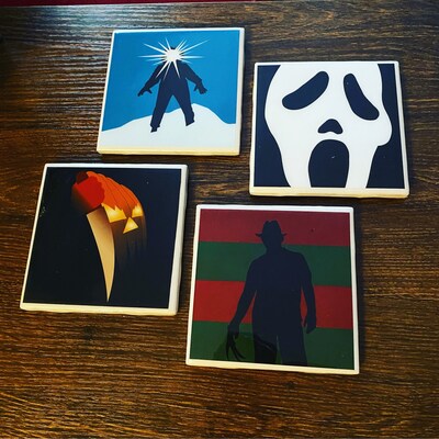 Set of 4 or 6 Movie Coasters With Original Minimalist Artwork - Etsy
