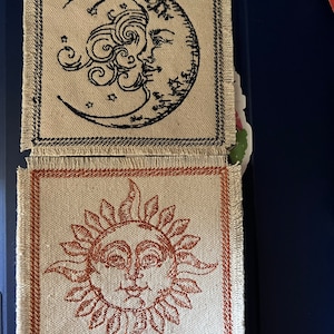 Moon Embroidered Patch Celestial Canvas Patch - Etsy