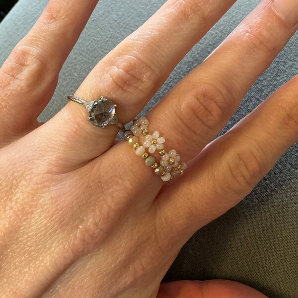 Flower Crystal Beaded Bracelet, Flower Beaded Bracelet, Daisy Bracelet ...