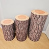 Wood Texture Cylinder Plinth Cover,round Pedestal Jungle Safari Elastic ...