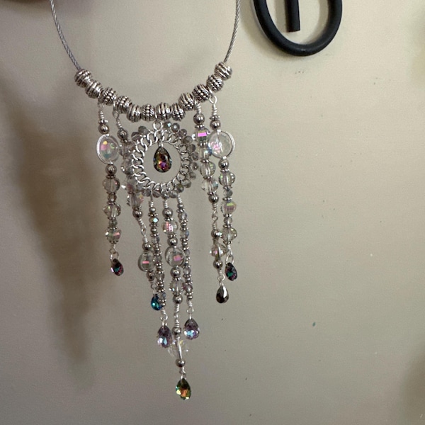 Beaded Crystal Hanging Window Sun Catcher/ Home Decor/ Multicolored ...