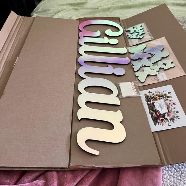 Wooden Golden Stars With Glitter Wall Decor Wooden Wall Stars, Bedroom ...