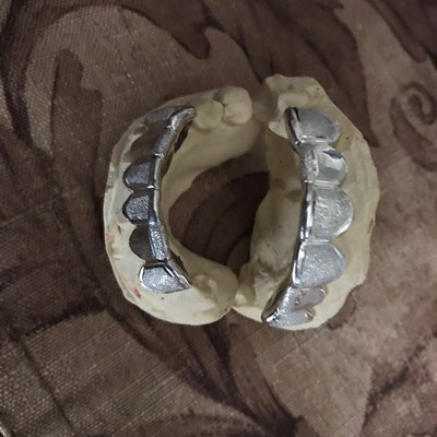 Sterling Silver Grillz 925 Custom Silver Teeth Real Diamond Dust Silver ...