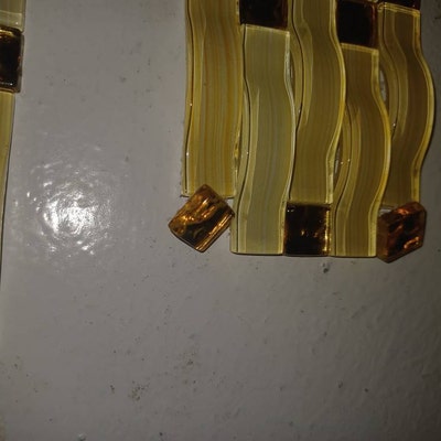 Rose Gold Backsplash Tile Bling Metal and Glass Mosaic Shiny Stainless ...