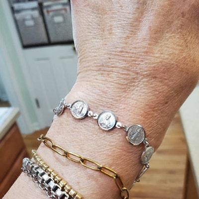 Scapular Medal, Sterling Silver Scapular Pendant, 18 K Gold Plated ...