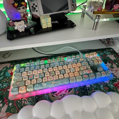 Kawaii Gaming Anime Chiikawa Usagi Inspired Keycaps PBT 132 Set MOA ...