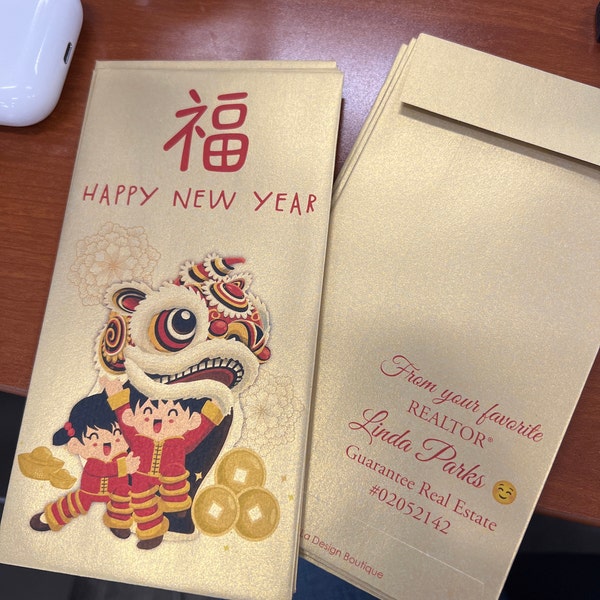 Year of the Dragon Envelope, Lunar New Year Envelope, Dragon Envelope ...