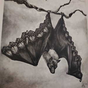 Bat Illustration- Beautifully Dysfunctional- Leather and Lace- Bat ...