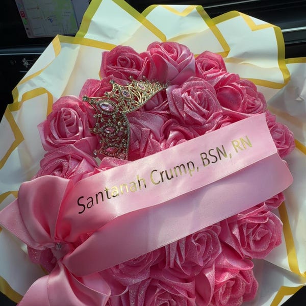 Custom Rose Bouquet With Ribbon Text – Prom Proposal Gift, Keepsake ...