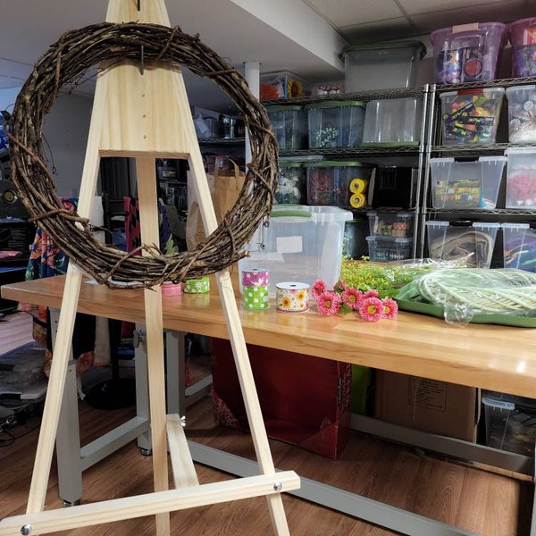 Wreath Making Easel, Floor Easel for Wreaths, Adjustable Wreath Making ...