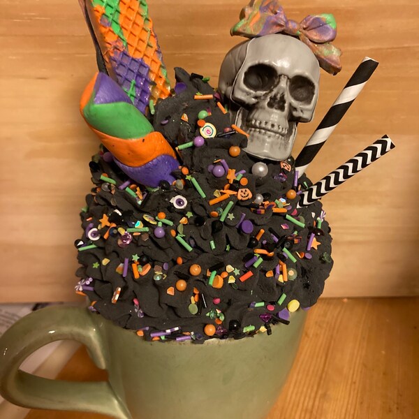 Halloween Faux Whip Topper, Fake Whip Topper, Skeleton, Fake Bake ...