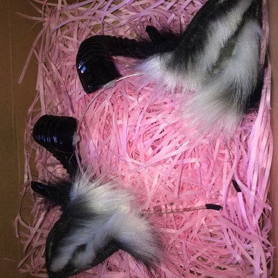 Goat Ear Headband Faux Fur Black Sheep Ear Halloween Gift Animal ...