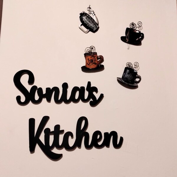 Custom Kitchen Sign. Personalized Kitchen Sign. Wood Word Cutouts ...