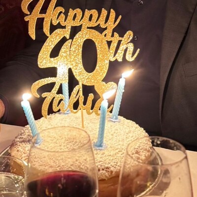 Personalised Custom Glitter Cake Topper Happy 15th Birthday Ian Fifteen ...
