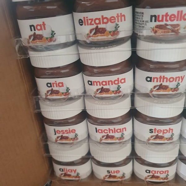 PERSONALISED MINI NUTELLA Jar Label, Mini Nutella Favor, Nutella Party ...