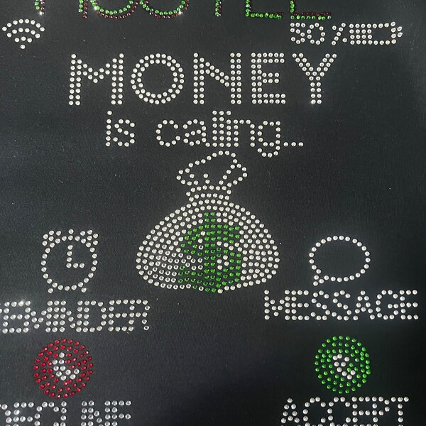 Money is Calling Rhinestone Download Svg Cricut Silhouette, Eps Dxf Plt ...