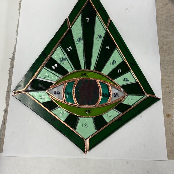 All Seeing Eye Stained Glass Pattern, Eye of Providence, Digital Download, PDF, PNG, Pattern ...