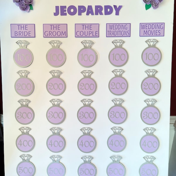 Bridal Jeopardy Choose Your Colors Shower Game Party Games | Bridal ...