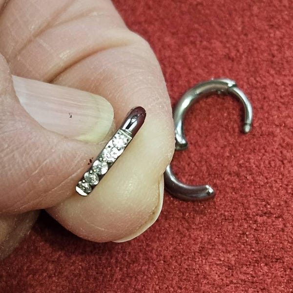 Implant Grade Titanium 2mm Thick Hinged Plain Round CZ Hoop Earrings ...