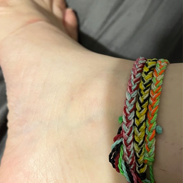 Braided Anklet, CUSTOMIZABLE Waterproof Adjustable String, Birthday ...