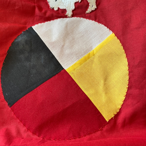 ROSE Embroidered Center Panel Antique Linen! Scalloped Edges 16 X 42 ...